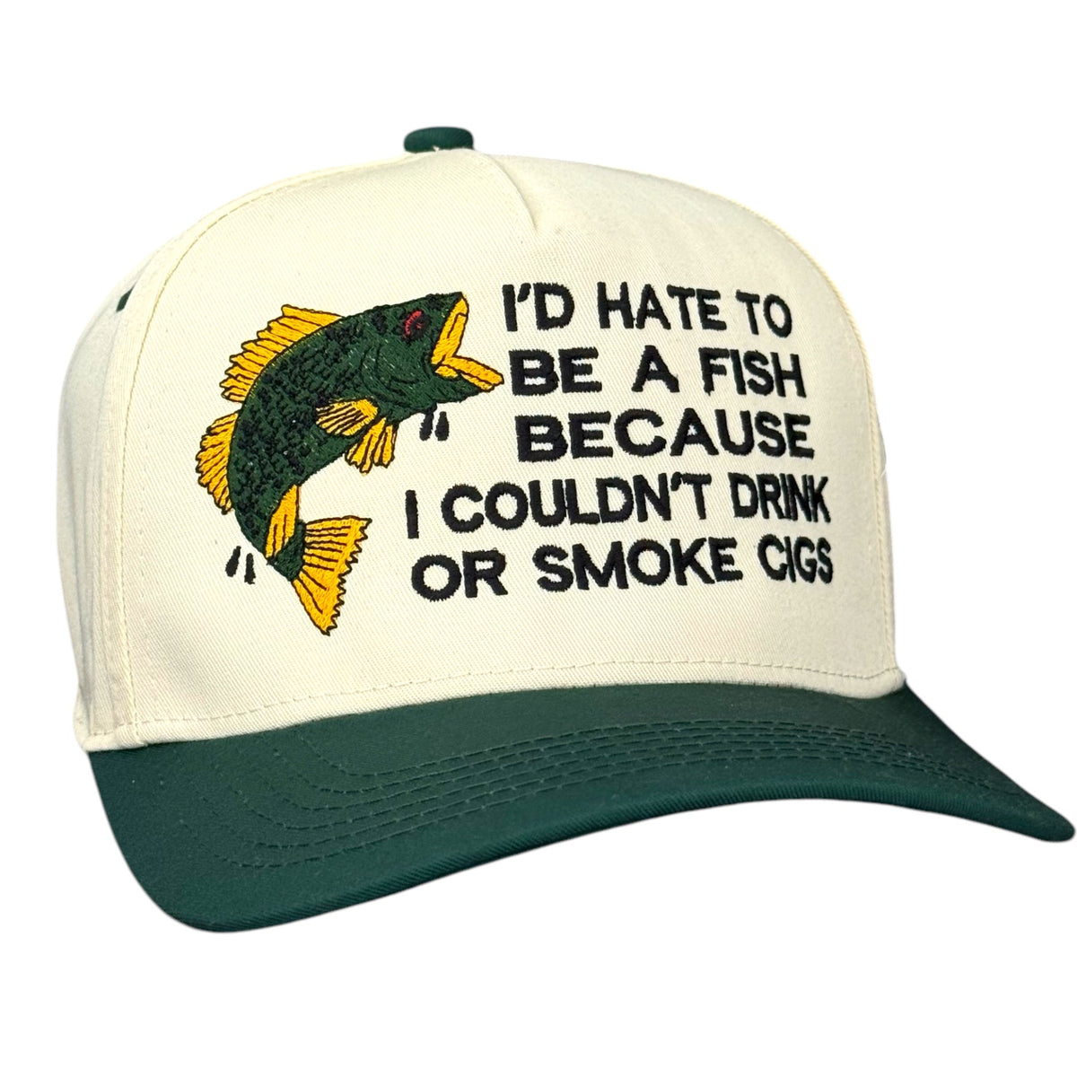 I’d Hate To Be A Fish Fishing Trucker Hat Funny Lake & Day Drinking St ...