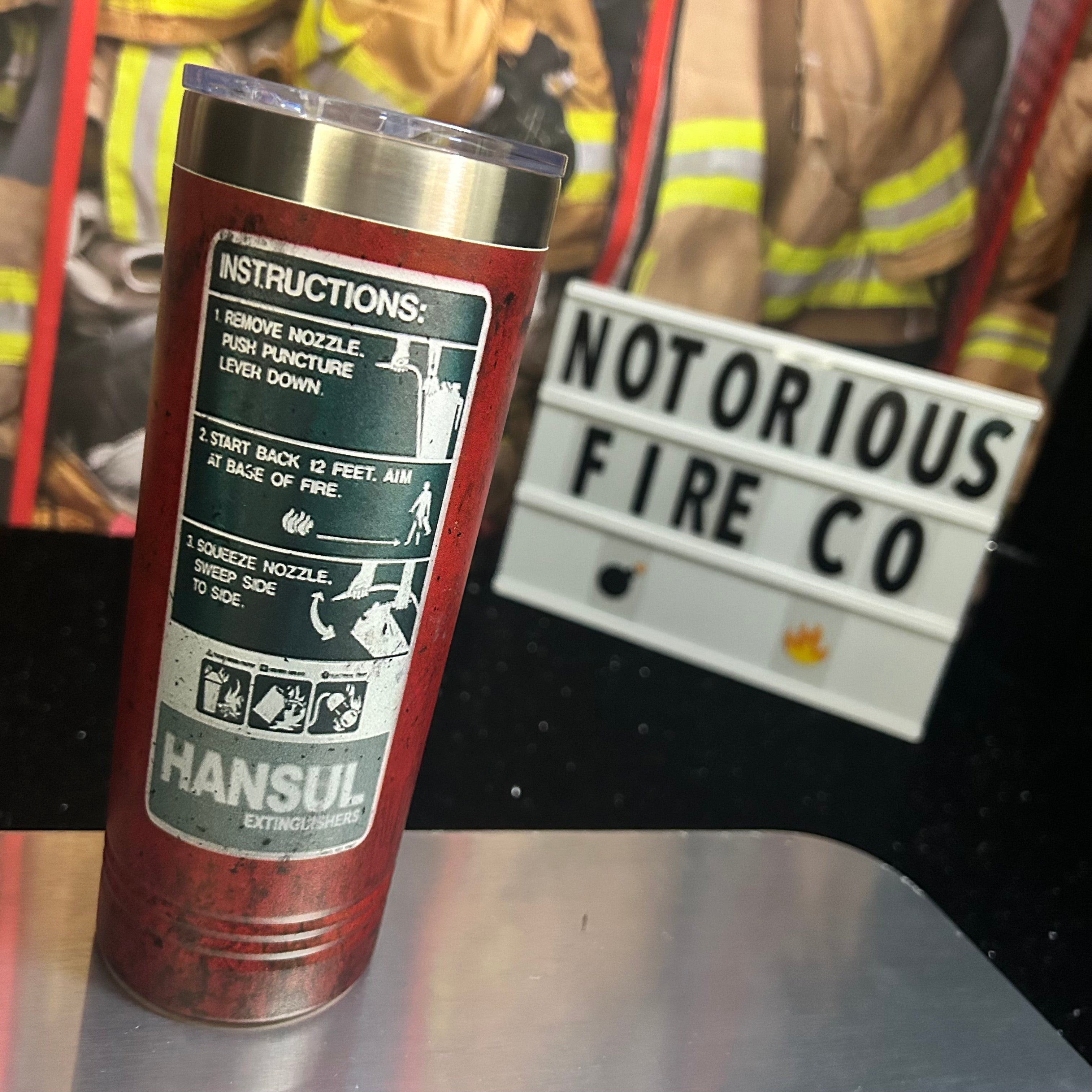 Hansul Extinguisher Stainless Steel Tumbler | American Fire Brigade